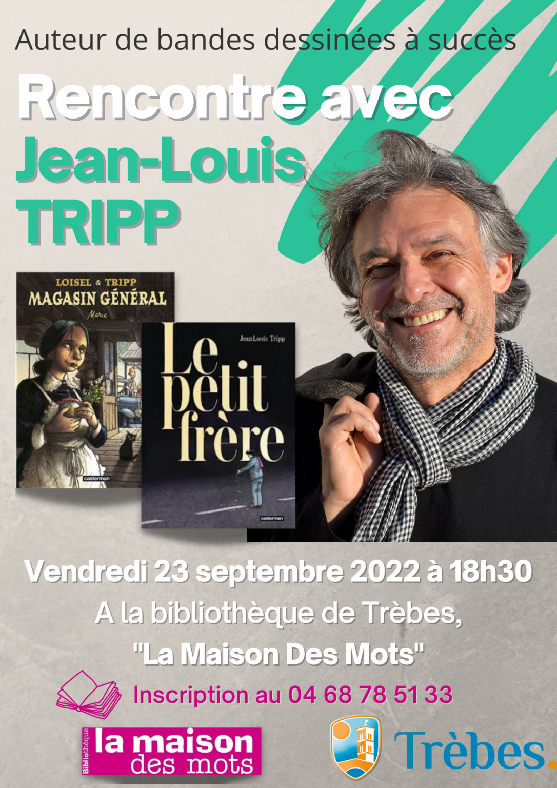 Rencontre avec Jean- Louis TRIPP auteur de BD le 23 septembre à 18h30 ...